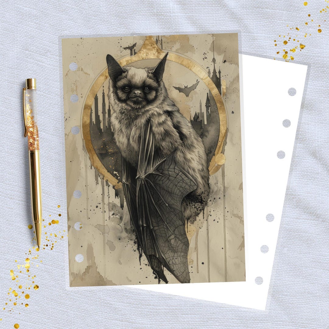 Gilded Bat A6 Planner Dashboard, Laminated Cover Insert, Journal ...