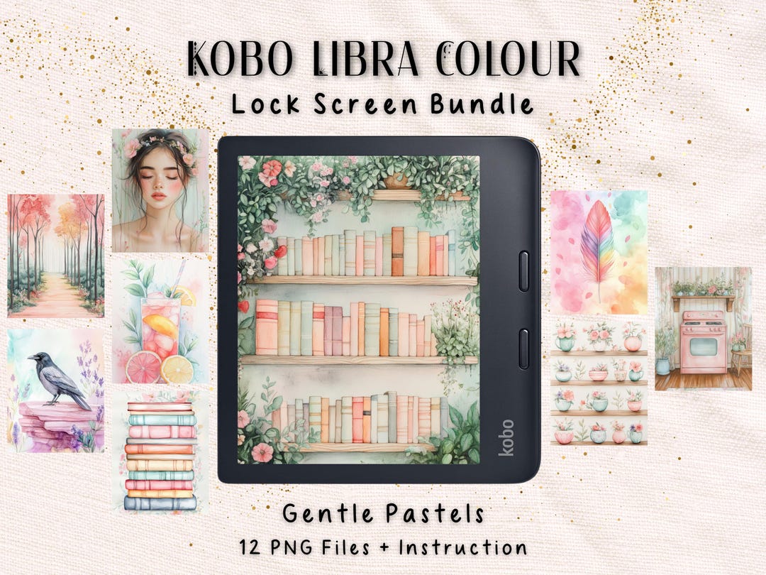 Pastel Lock Screen Bundle for Kobo Libra Colour (digital Download) - Etsy