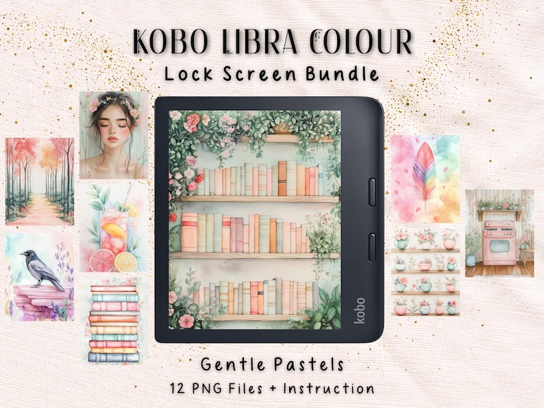 Pastel Lock Screen Bundle for Kobo Libra Colour (digital Download) - Etsy