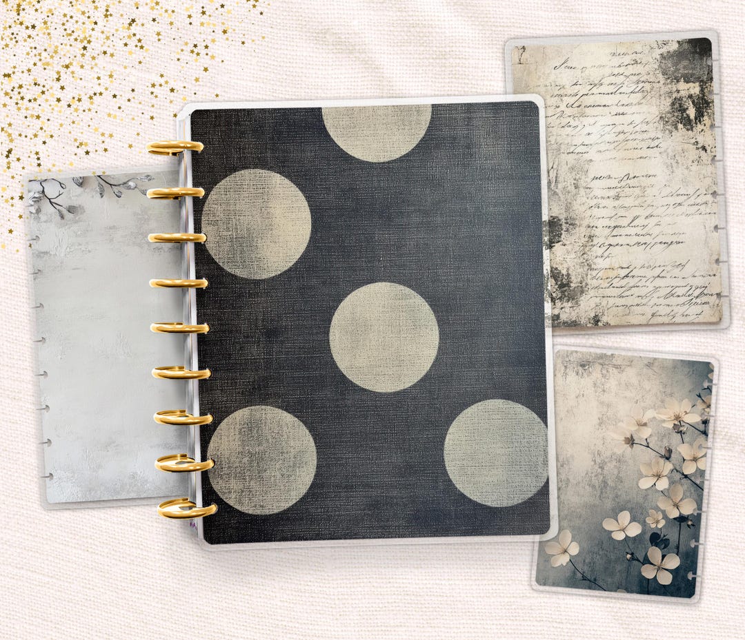 Laminated Planner Cover Set | Happy Planner and TUL | Linen Polka Dots ...