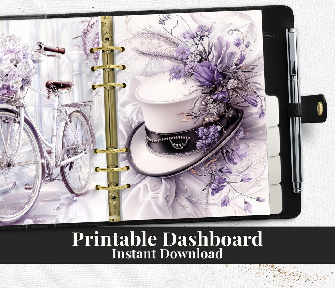 Floral Hat Vintage Planner Dashboard Divider PDF Digital Download ...