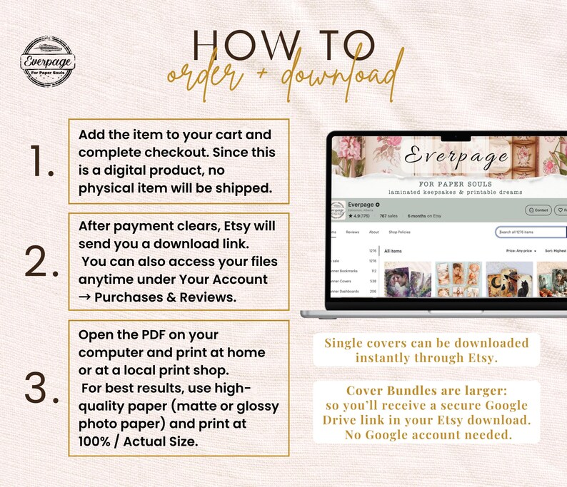 Printable Planner Cover Set | Happy Planner, TUL, EC, A5, A6 | Digital ...