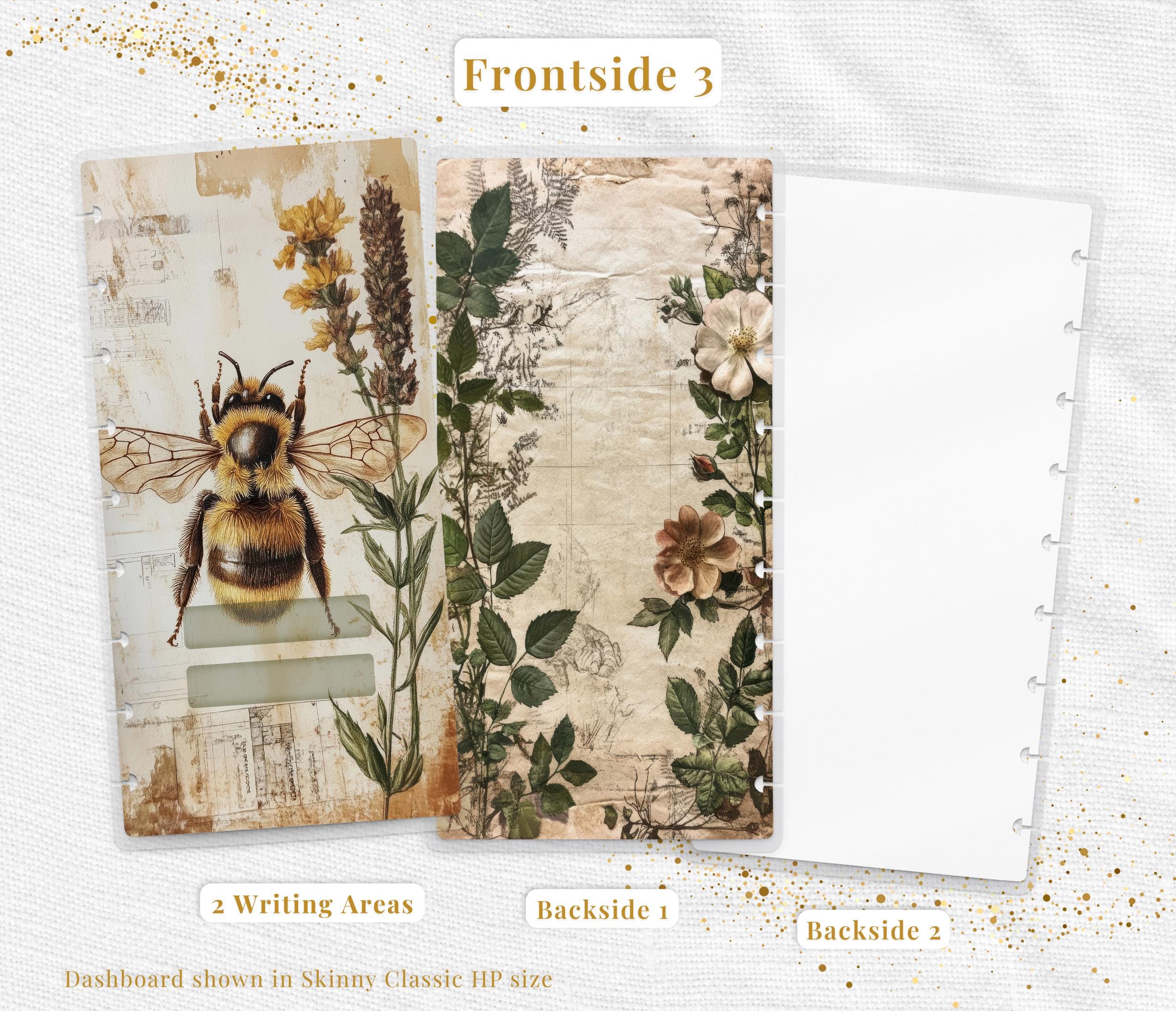 Vintage Bee Botanical Planner Dashboard | Happy Planner, TUL, Ring ...