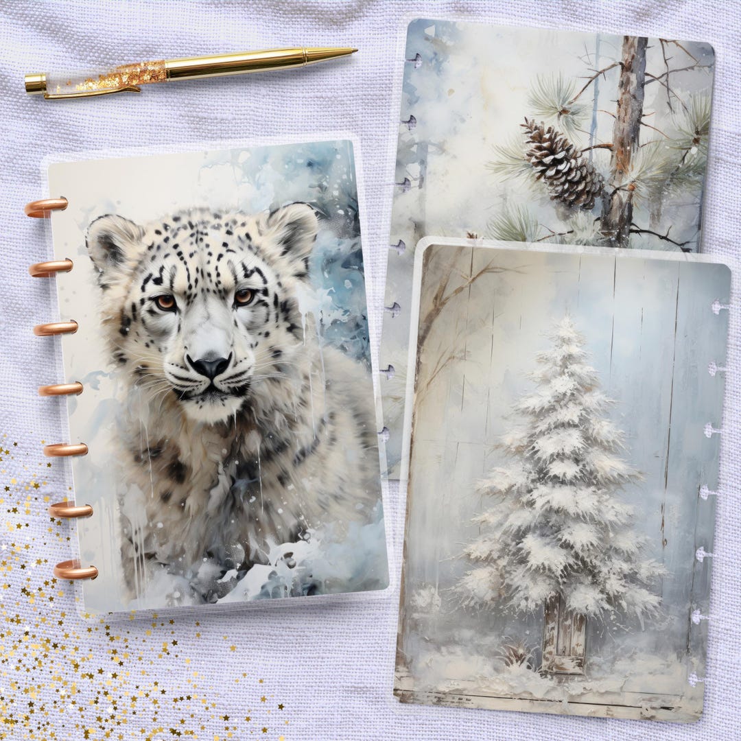 Shabby Winter Mini Happy Planner Cover, Inspirational Journal Cover ...