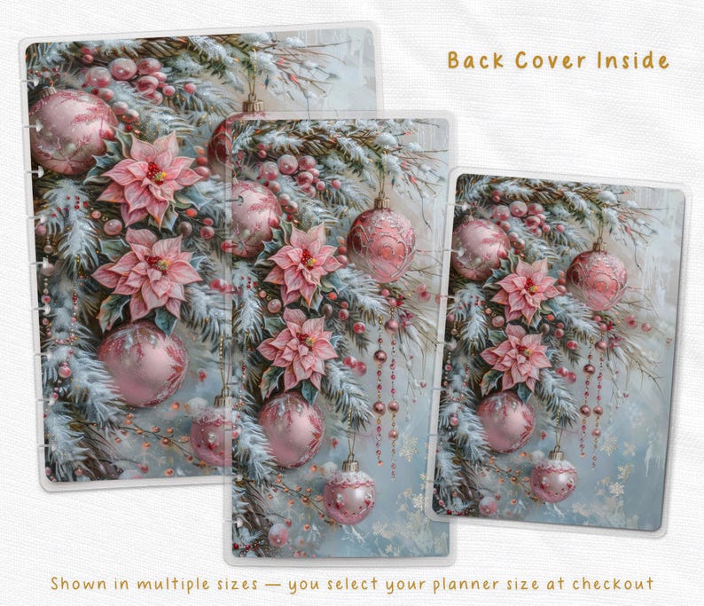 Laminated Planner Cover Set | Happy Planner and TUL | Pink Christmas ...
