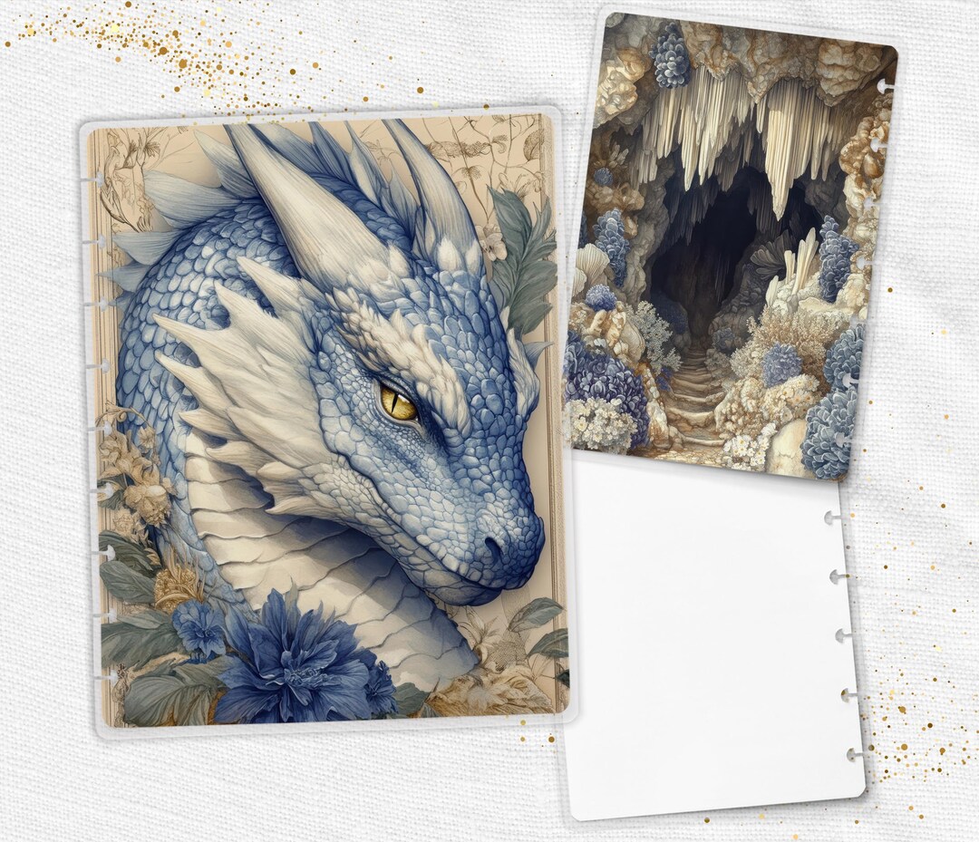 Blue Dragon Portrait Planner Dashboard | Happy Planner, TUL, Ring ...