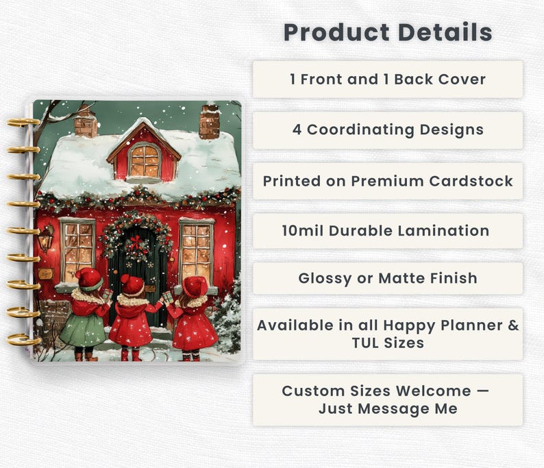 Laminated Planner Cover Set | Happy Planner and TUL | Holiday House ...