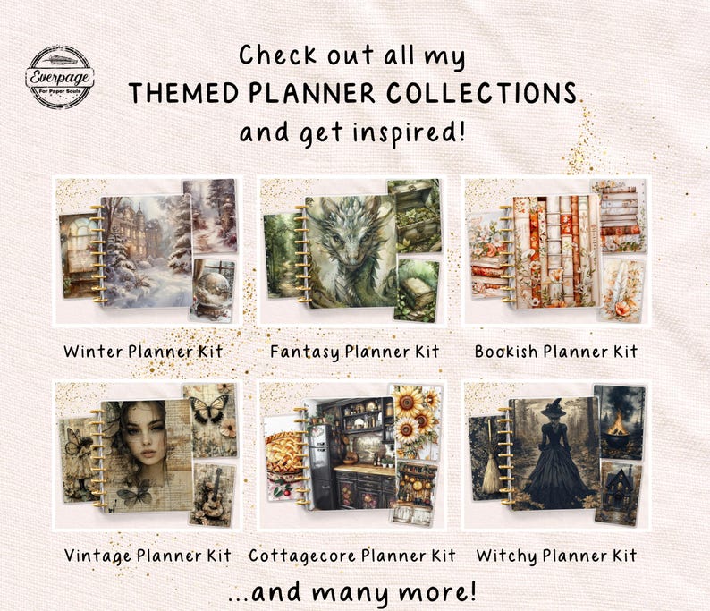 Laminated Planner Cover Set | Happy Planner and TUL | Vintage Gothic ...