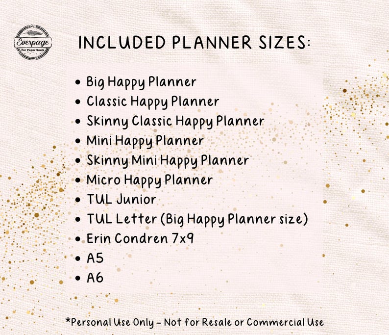 Printable Planner Cover Set | Happy Planner, TUL, EC, A5, A6 | Digital ...