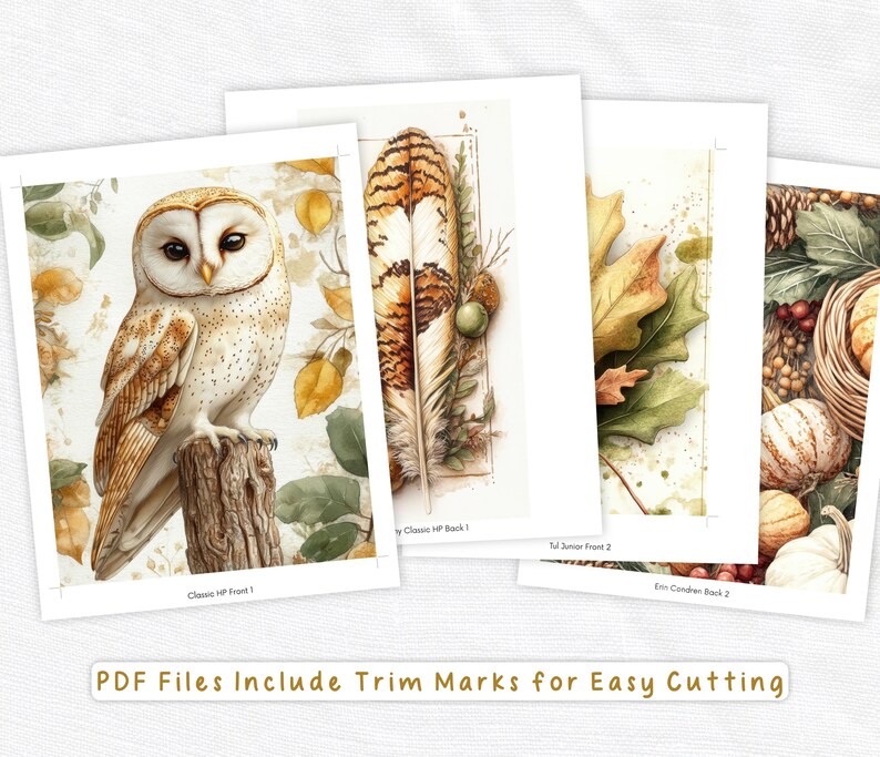 Barn Owl Leaves Planner Cover PDF Printable Digital Download for Happy ...