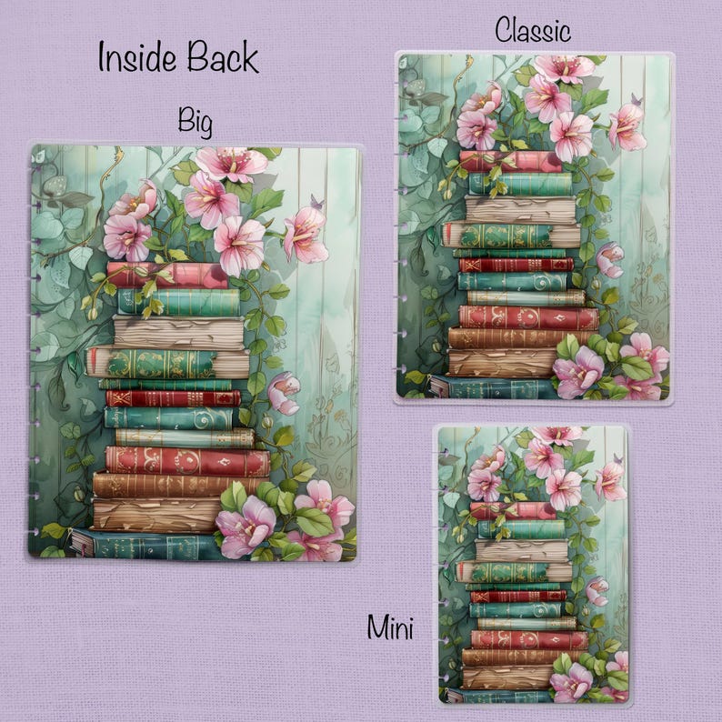 Green Books Planner Cover, Front Back Design, Classic Happy Planner ...
