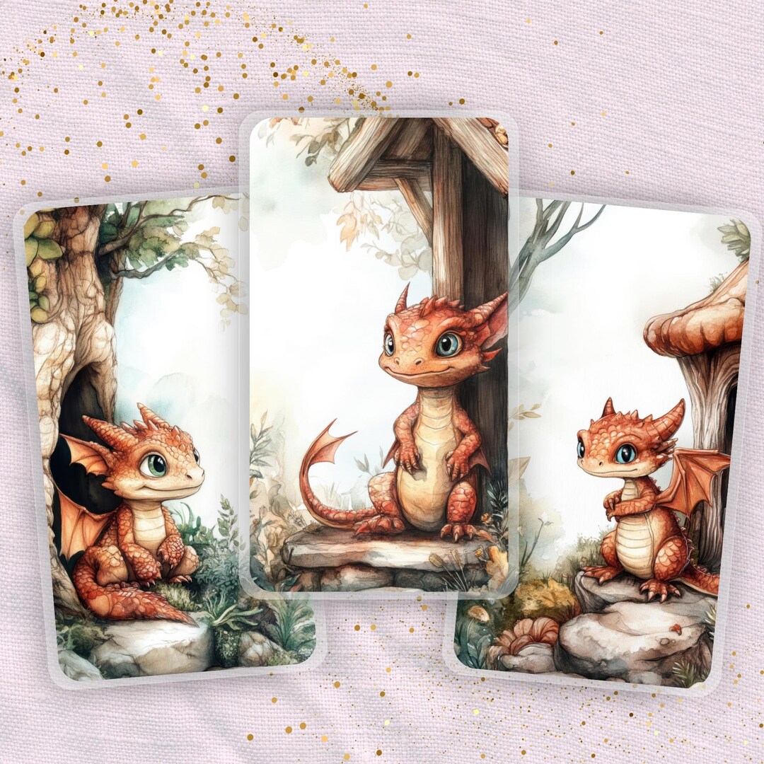 Baby Forest Dragon Planner Bookmark Set, Big Happy Planner, Journal ...