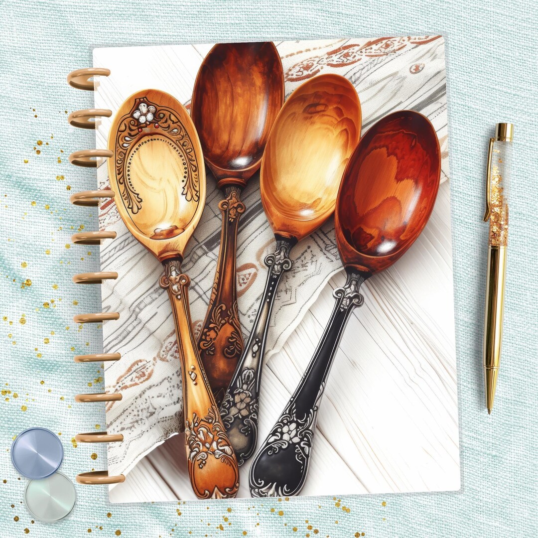 Rustic Spoon Set Big Happy Planner Dashboard, Laminated Divider Insert ...