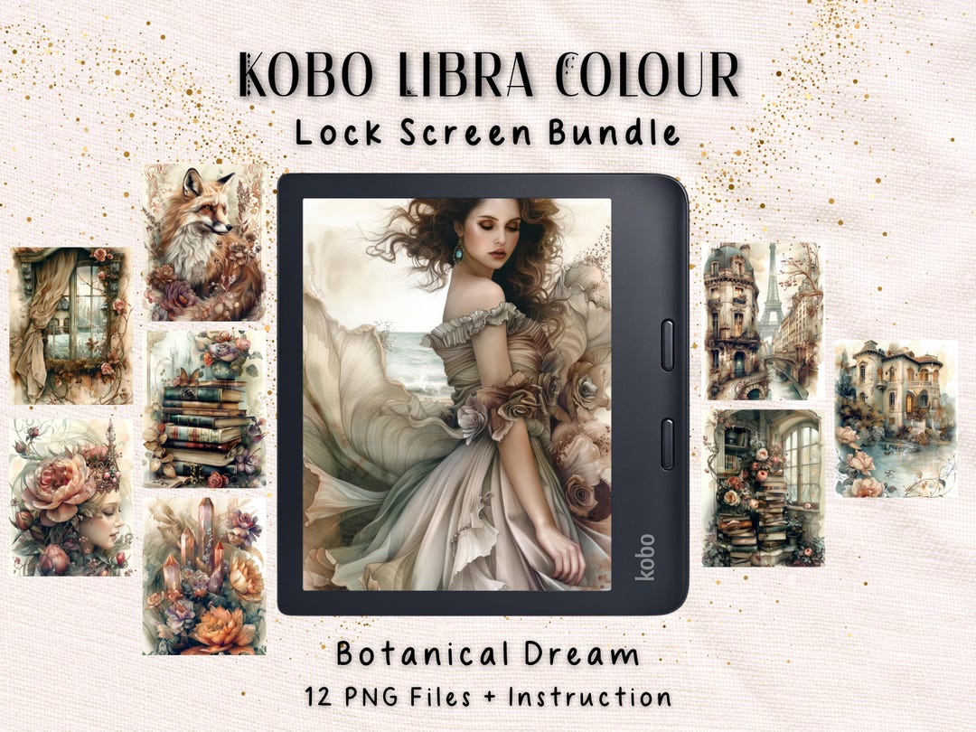 Kobo Libra Colour Lock Screen Bundle, Ereader Wallpaper, Digital ...