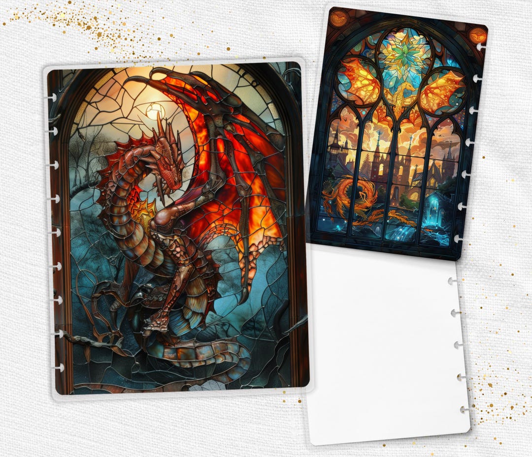 Stained Glass Dragon Planner Dashboard | Happy Planner, TUL, Ring ...