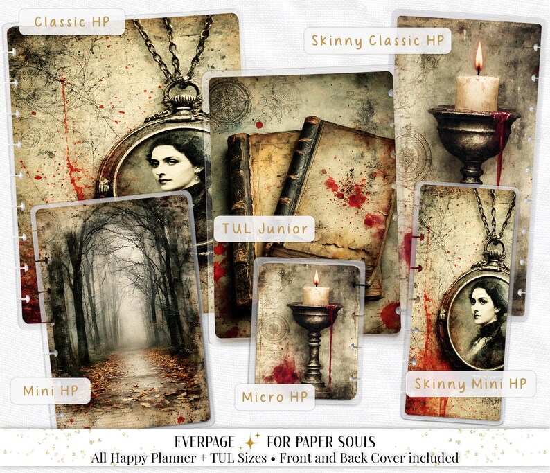 Gothic Portrait Planner Cover Set | Happy Planner and TUL | Laminated ...