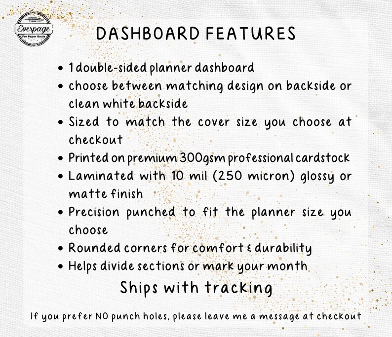 Laminated Planner Dashboard | Fits Happy Planner and TUL | Discbound ...