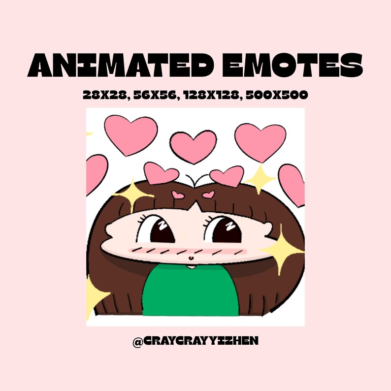 Cute Girl Animated Emotes PNG | Turn Head, Smile, Heart | Digital ...