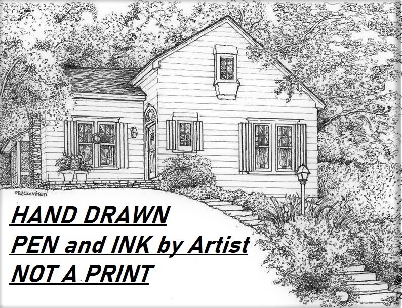 Pen and Ink Custom House Drawing House Portrait Hand-drawn - Etsy