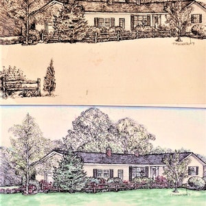 Hand-drawn Pen and Ink House Portrait / Custom Original Home - Etsy