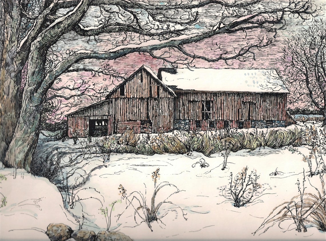 Watercolor of Our Home Pen and Ink House Drawing Original - Etsy