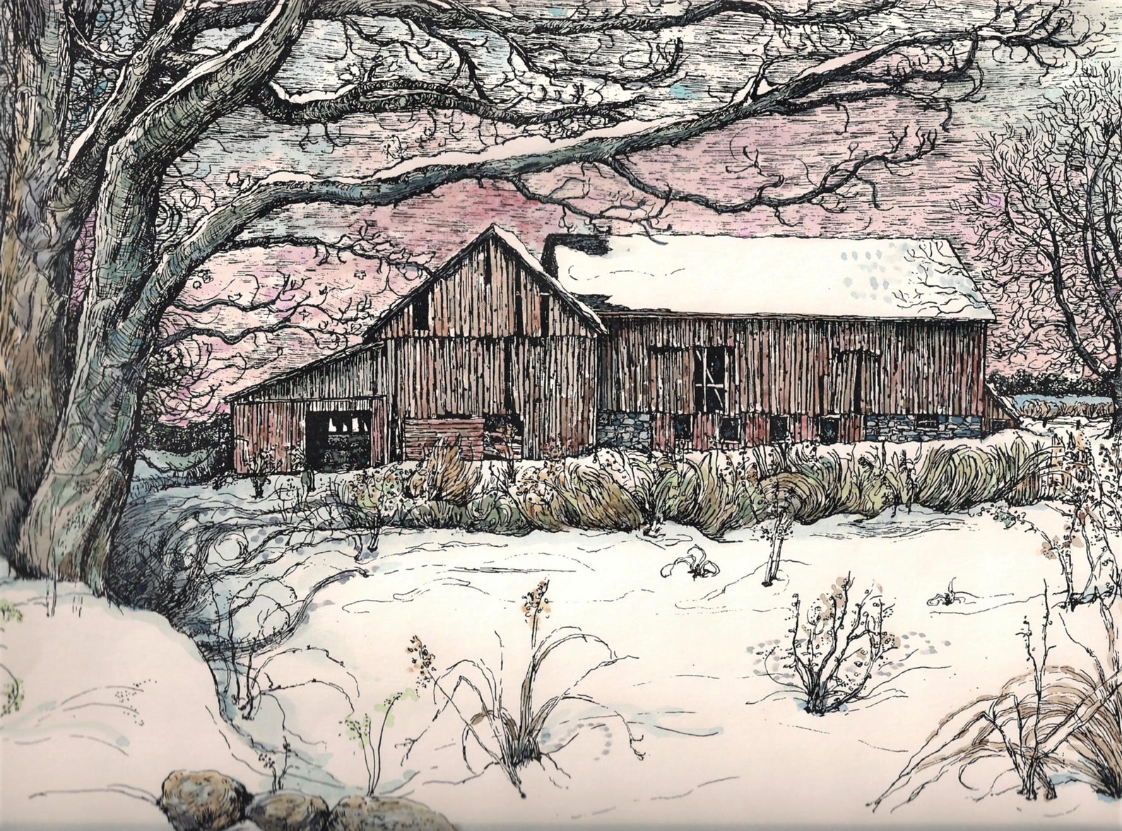 Watercolor of Our Home, Pen and Ink House Drawing, Original Custom ...