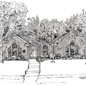 Hand-drawn Pen and Ink House Portrait / Custom Original Home - Etsy