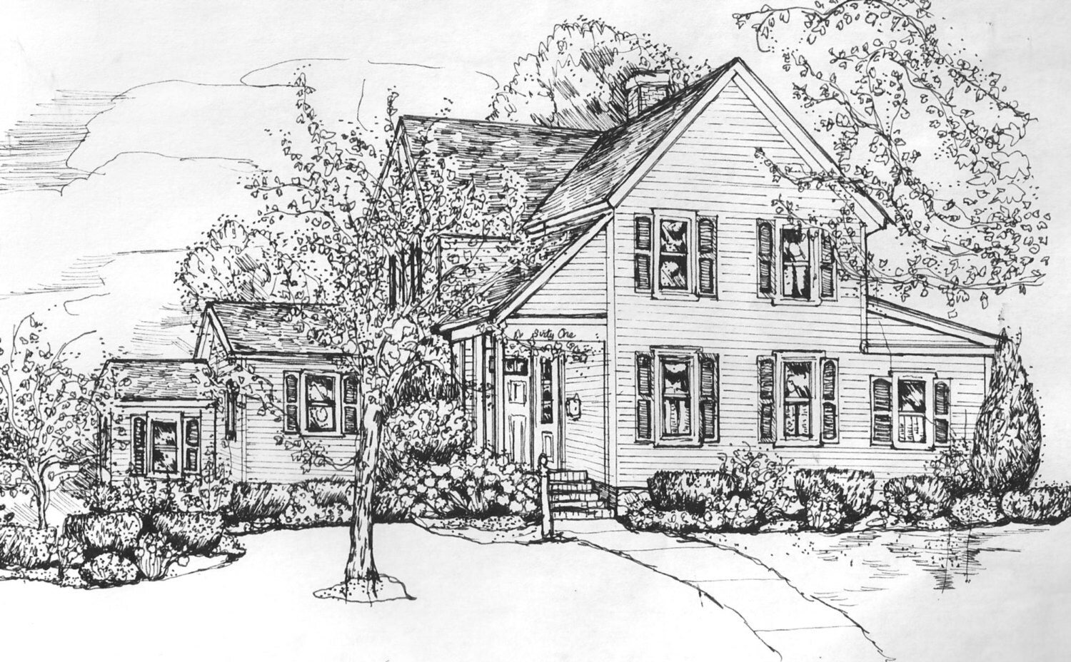 Pen and Ink Custom House Drawing, House Portrait, Hand-drawn Original ...