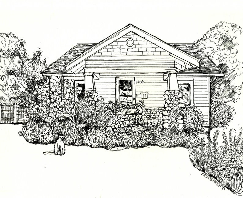 Pen and Ink Custom House Drawing House Portrait Hand-drawn - Etsy