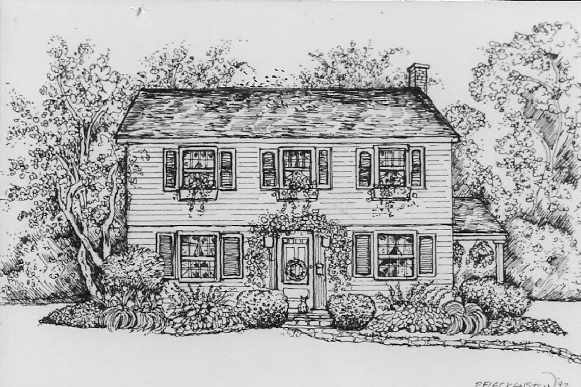 Custom Hand-drawn House Portrait – Pen and Ink Wall Art (5x7) - Etsy