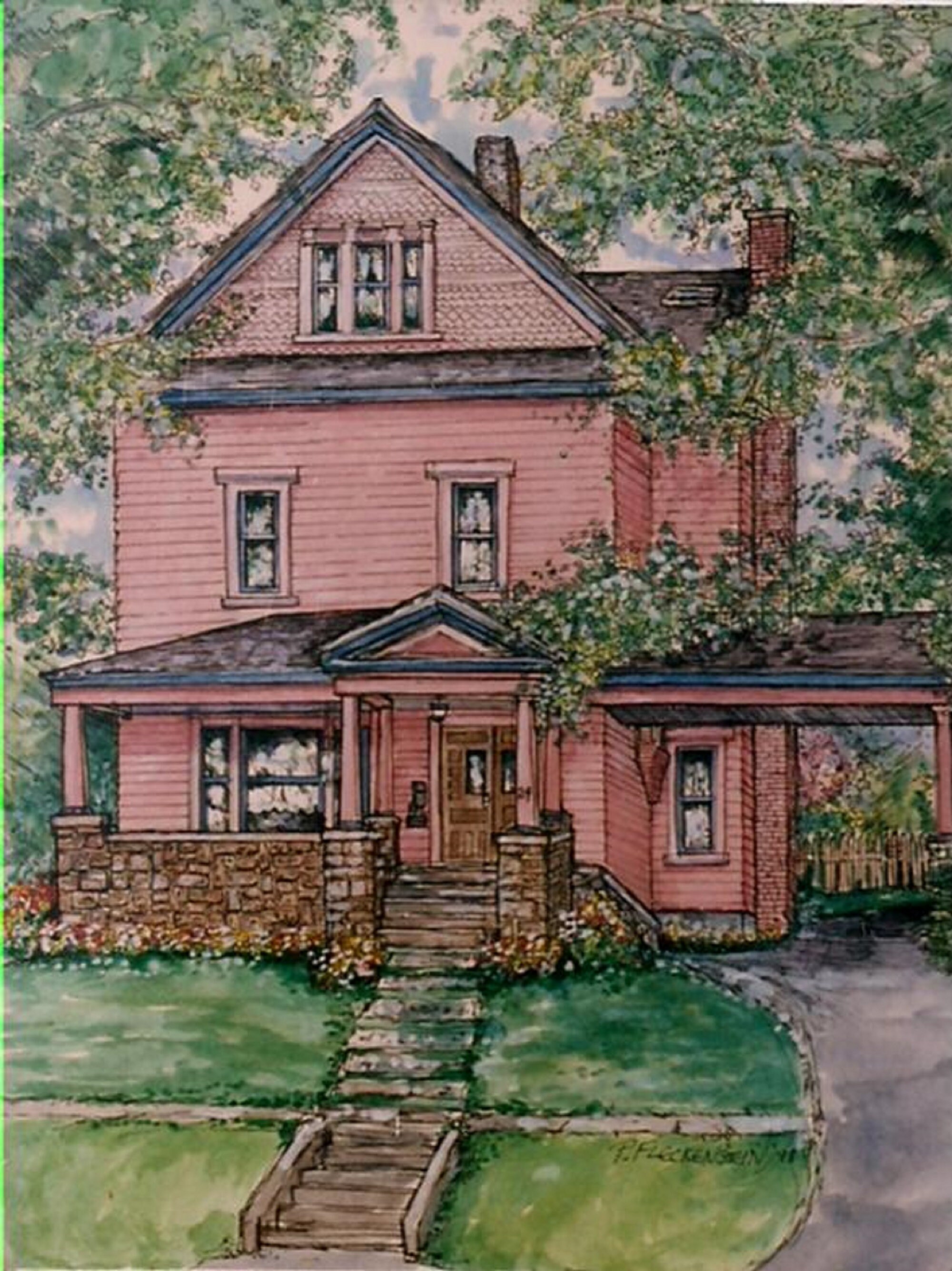 Custom House Portrait, Personalized Original Handpainted Home Portrait ...