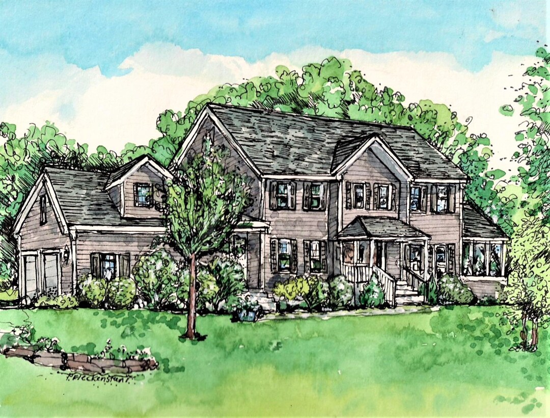 House Handpainted Watercolor Custom House Portrait Original Art From ...