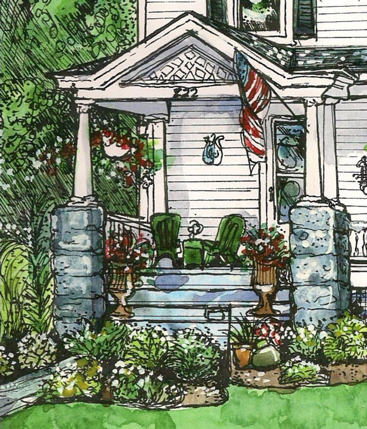 Custom House PortraitPen and Ink hand-drawn houseWatercolor | Etsy