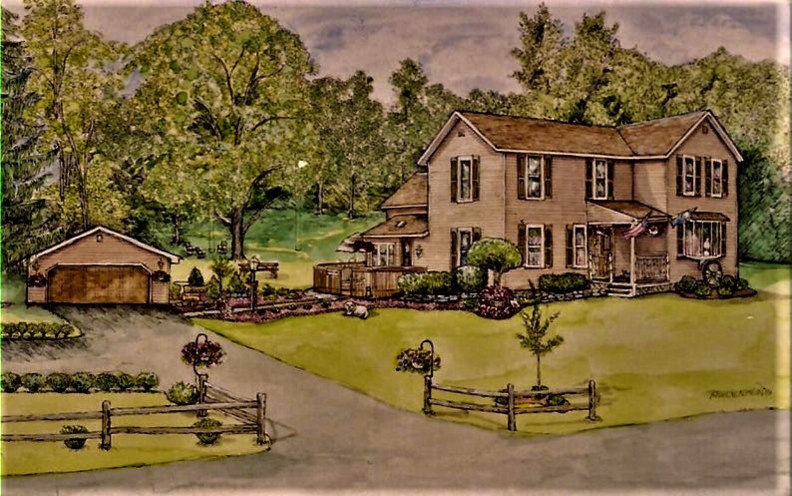 Watercolor of Our Home Pen and Ink House Drawing Original - Etsy