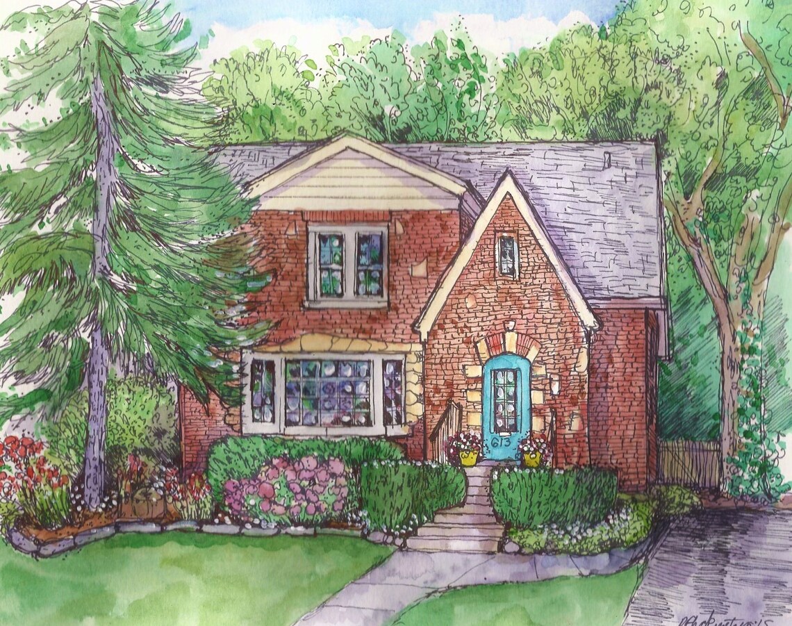 Pen and Ink House Drawingcustom House Portraithome - Etsy