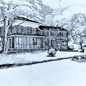 Hand-drawn Pen and Ink House Portrait / Custom Original Home - Etsy