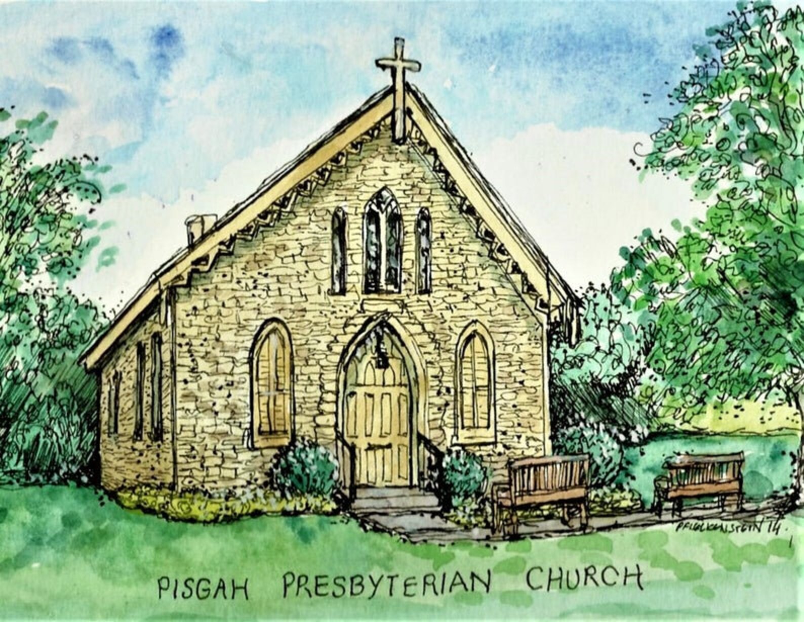 Wedding Church Painting Our Wedding Watercolor Church - Etsy