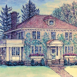 HOUSE PORTRAITS Original Custom Portrait of Your Home or Building ...