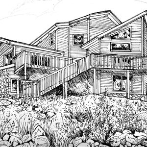Hand-drawn Pen and Ink House Portrait / Custom Original Home - Etsy