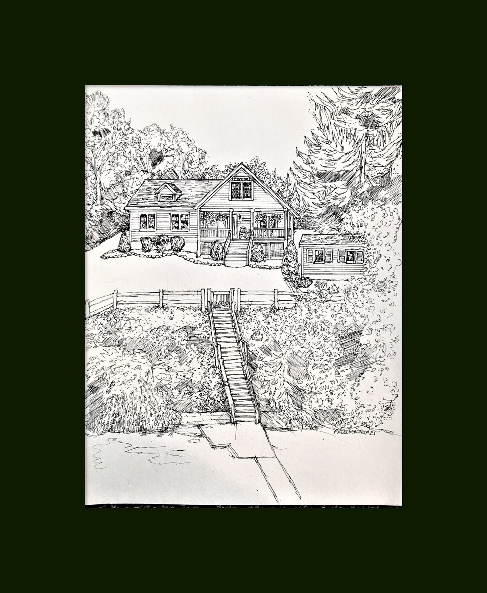 Pen and Ink Custom House Drawing House Portrait Handdrawn - Etsy