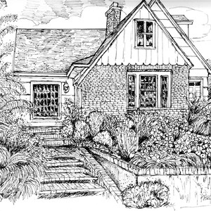 Pen and Ink Custom House Drawing, House Portrait, Handdrawn Original ...