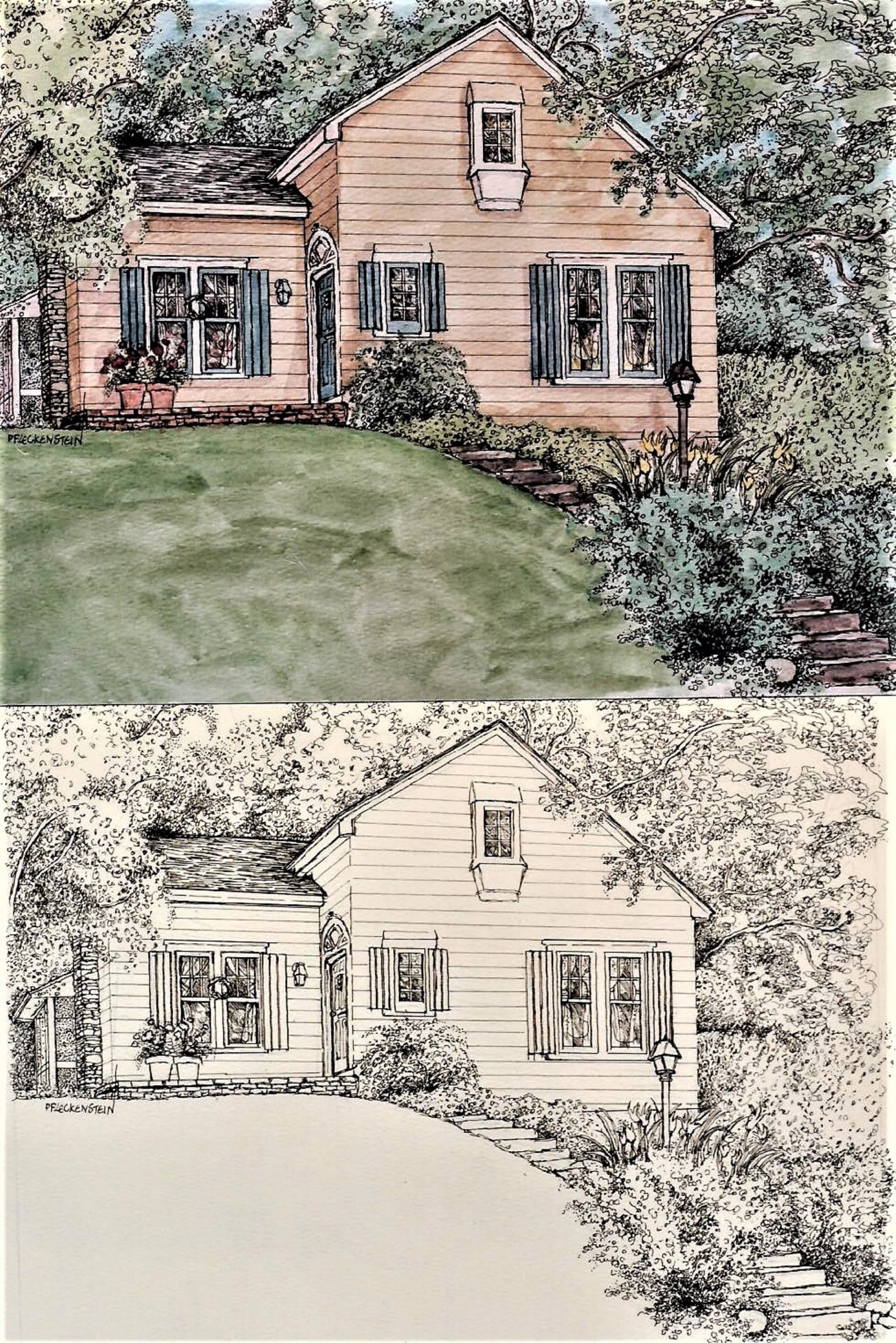 Pen and Ink Custom House Drawing House Portrait Handdrawn - Etsy