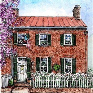 Custom House Portrait,pen and Ink Hand-drawn House,watercolor ...