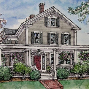 Pen and Ink Custom House Drawing, House Portrait, Hand-drawn Original ...