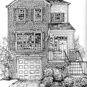 Pen&ink and Watercolor House Portrait, Custom Personalized Art From ...