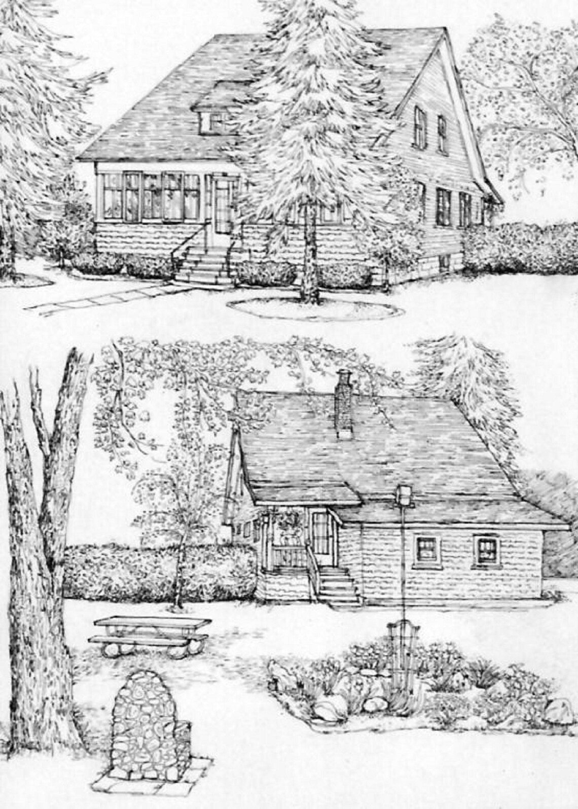 Pen and Ink Custom House Drawing House Portrait Handdrawn - Etsy