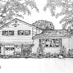 Pen and Ink Custom House Drawing, House Portrait, Hand-drawn Original ...