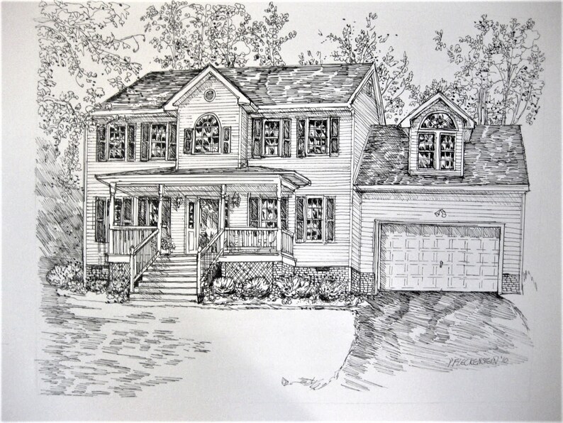 Pen and Ink House Drawingcustom House Portraithome - Etsy