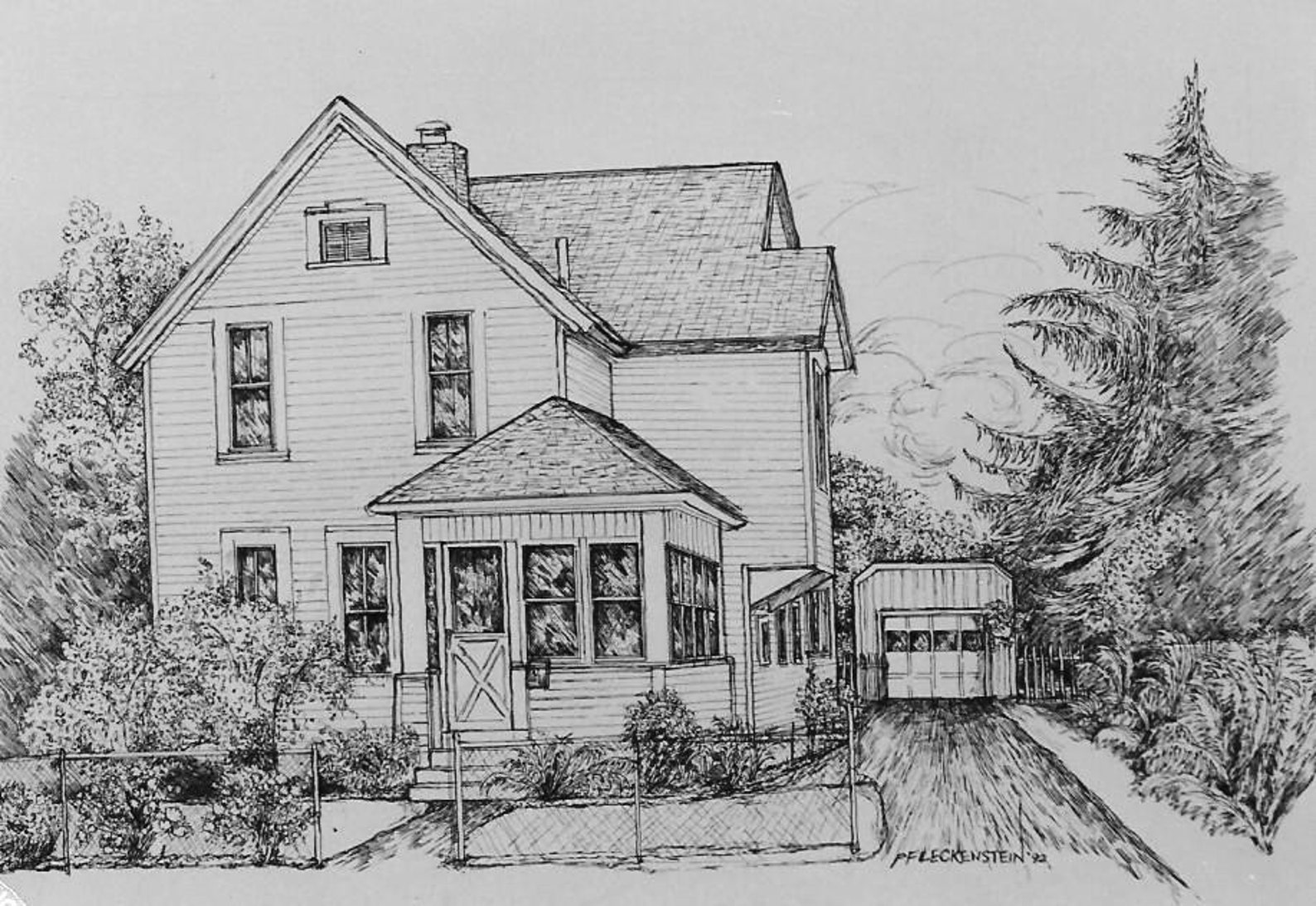 Pen and Ink Custom House Drawing, House Portrait, Hand-drawn Original ...