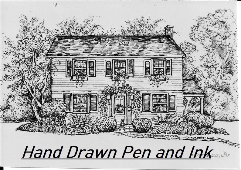 Pen and Ink Custom House Drawing House Portrait Hand-drawn - Etsy